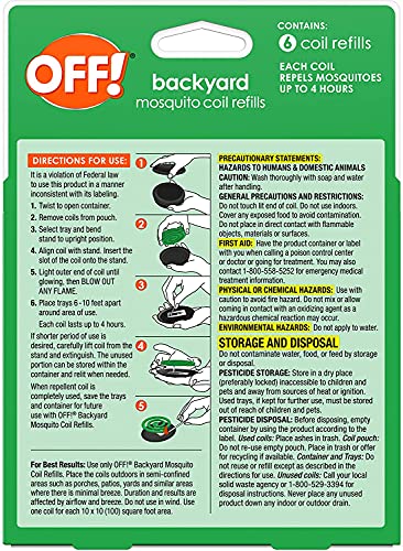 OFF! Mosquito Coil Refills, 6 CT (Pack of 3)