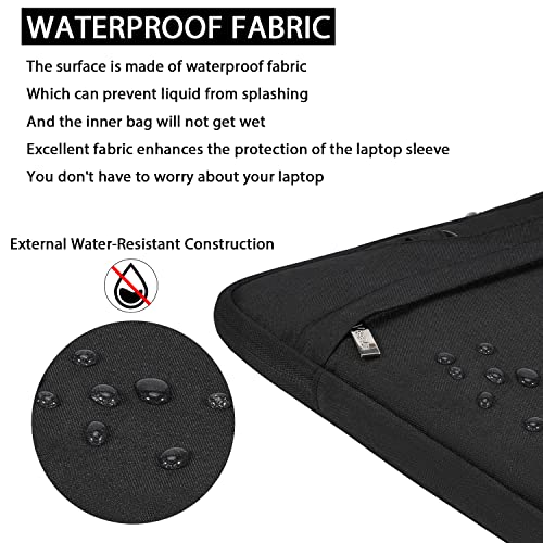 V Voova Laptop Shoulder Bag Carrying Case 17 17.3 inch for Men Women,Slim Computer Sleeve Tablet Cover Compatible with MacBook 17,HP Envy 17/Pavilion 17,Lenovo,Acer Asus Dell Notebook,Black