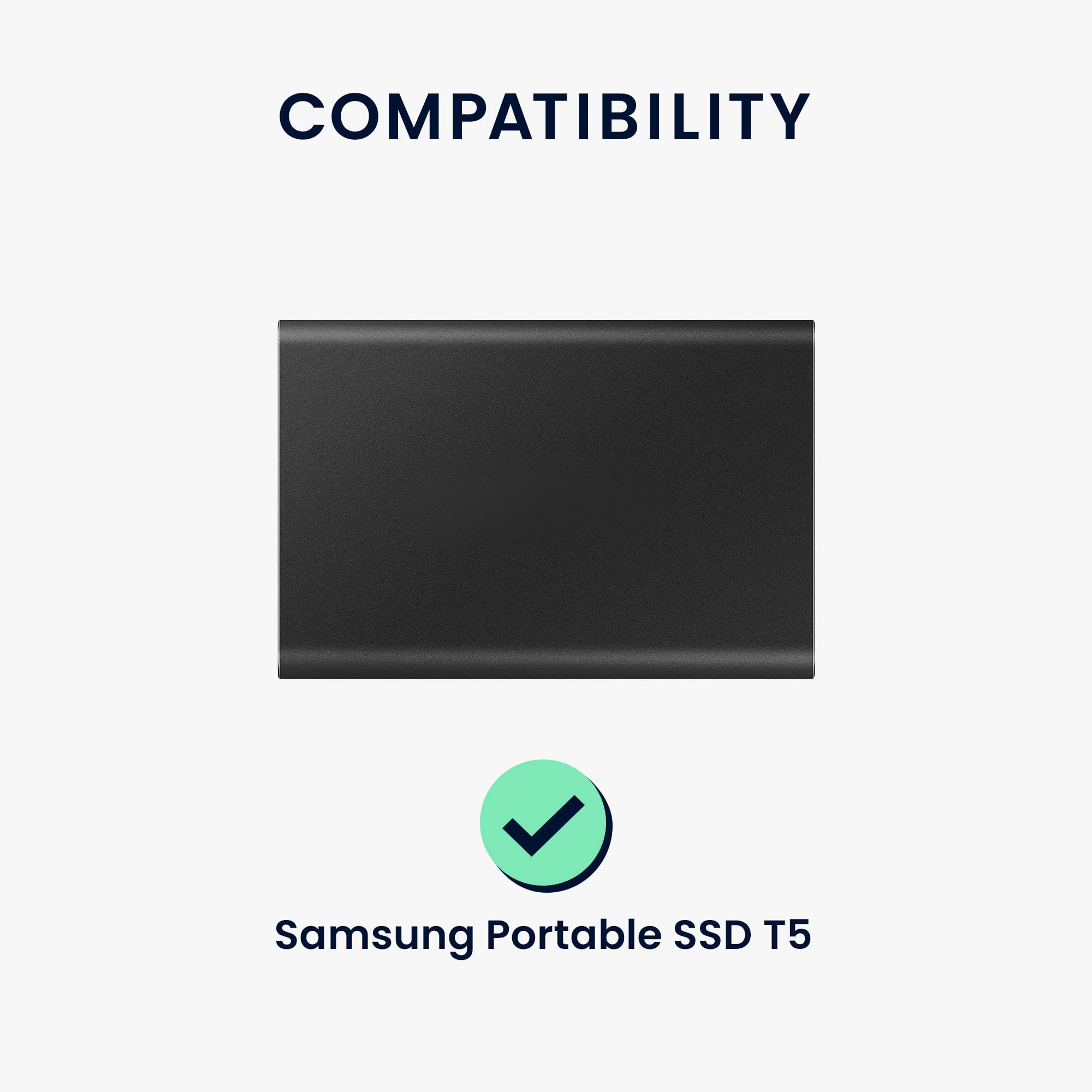 kwmobile Silicone Case Compatible with Samsung Portable SSD T5 - Case Protective Cover for SSD Drive - Black