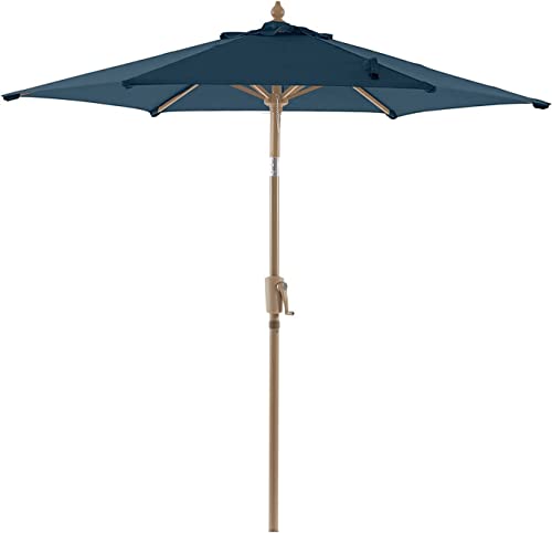 LE CONTE 10 ft Patio Umbrella Outdoor Market Umbrellas Table Umbrellas | 3 Years Non-fading material & Push Button Tilt & 8 Ribs | Best for Deck, Balcony, Garden, Lawn & Pool (Denim blue)