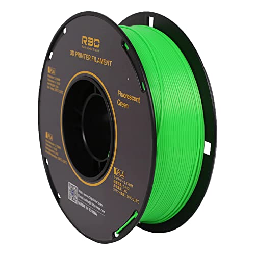 R3D PLA 3D Printer Filament,PLA Filament 1.75mm 1KG Spool (2.2lbs) Dimensional Accuracy +/- 0.03mm Fit Most FDM Printer(Fluorescent Green)