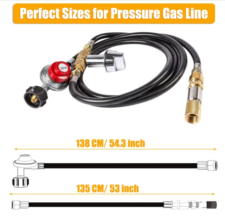 Hisencn Drop-in Fire Pit Kit 30 x 10 Inch, Fire Pit Insert H Burner with Spark Ignition and Propane Hose Kit for Propane Fire Pit, Fire Table Insert, Indoor or Outdoor Decorative Fireplace