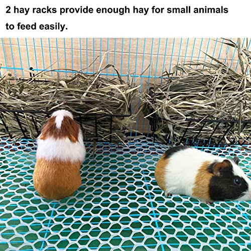 Rabbit Hay Feeder Rack Guinea Pig Hay Dispenser for Cage Hanging Metal Feeder Small Animals Hay Holder Manger for Rabbits Guinea Pigs Chinchillas Ferrets (9.05 x 3.93 x 2.95 in)