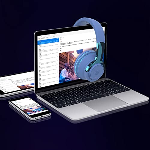 Lovskoo Bluetooth Headphones Over-Ear, Adjustable Wireless Headset with Mic, Noise Cancelling Headphones, Lightweight Head-Mounted Wireless Headphones with Deep Bass, Hi-Res Audio, Cool Stuff (Navy)