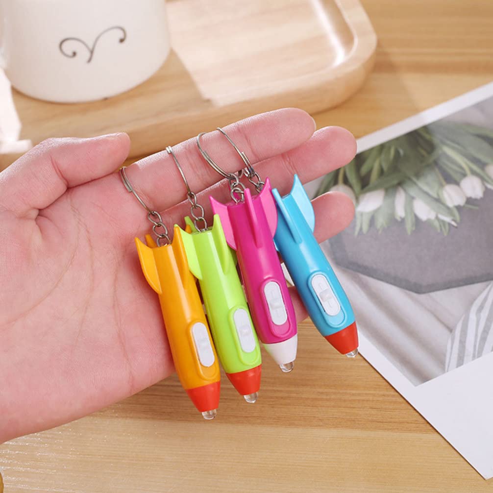 jojofuny Kids Flashlight 12pcs Flashlight Keychain Rocket LED Flashlight for Kids Helicopter Flashlights Keychain Gift Bag Kids Birthday Party Gift Keychain Flashlights