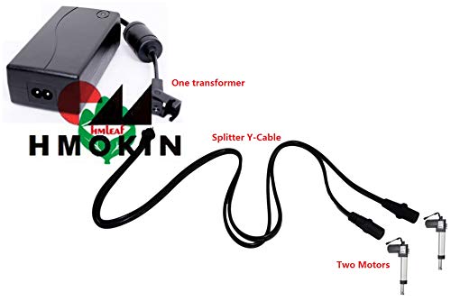 hmleaf® 2 Pin Splitter Y-Cable 40 in Connect Two Motors to One Transformer Extension Cable for Electric Recliner Sofa Sectional