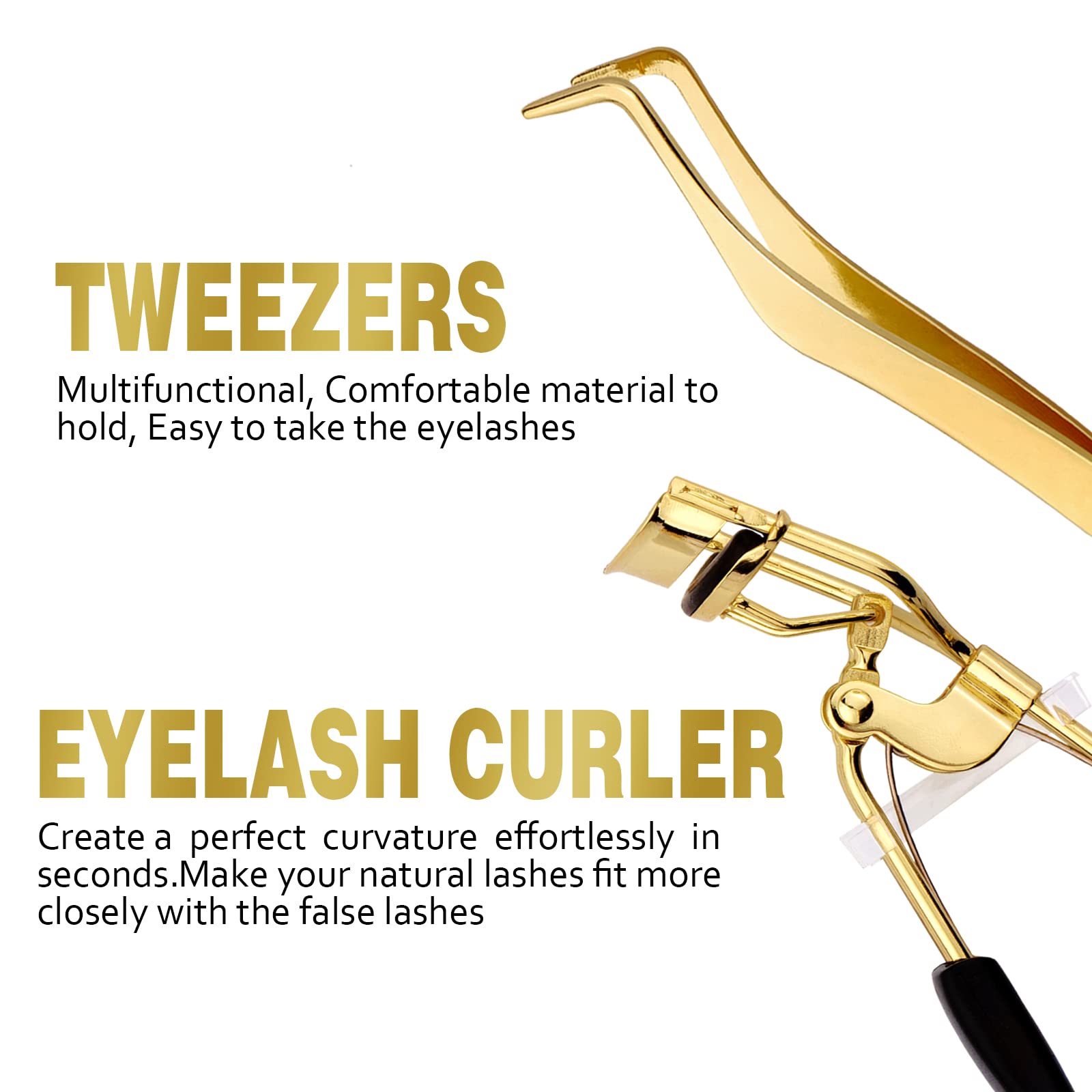 Lash Clusters Kit, Eyelash Extension Kit Mixed Lengths 3D Volume Cluster Lashes, Curler Tweezers Waterproof Liquid Eyeliner Eyelash Glue Coating Remover (KIT)