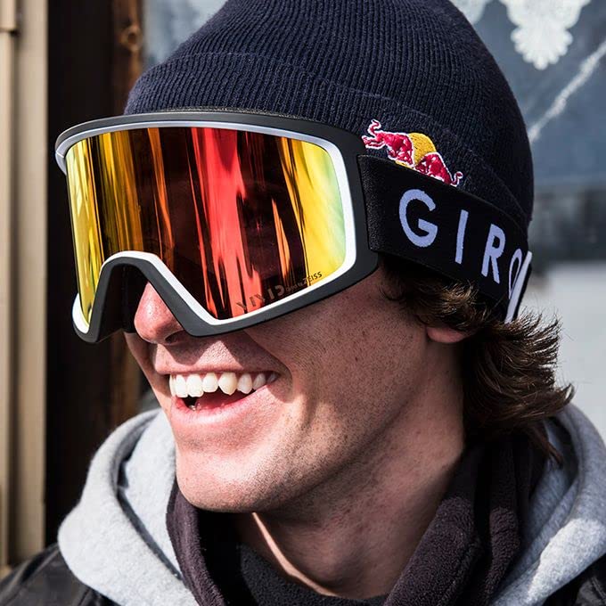 Giro Blok Ski Goggles - Snowboard Goggles for Men & Youth - Black Techline Strap with Vivid Ember Lens