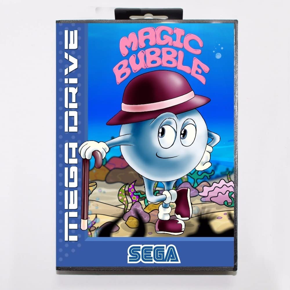Magic Bubble Game Cartridge 16 Bit MD Game Card With Retail Box For Sega Mega Drive For Genesis (Black)