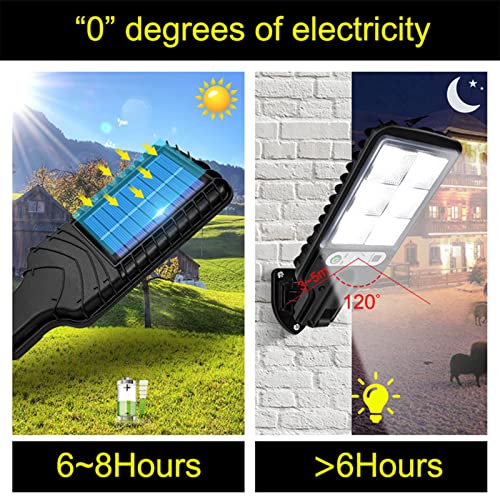 Solar Street Light, Ip65 Waterproof Outdoor Solar Powered Lights Dusk to Da-Wn with Motion Sensor Led Security Flo-Od Light for Parking Lot, Remote Control,Durable & Waterproof