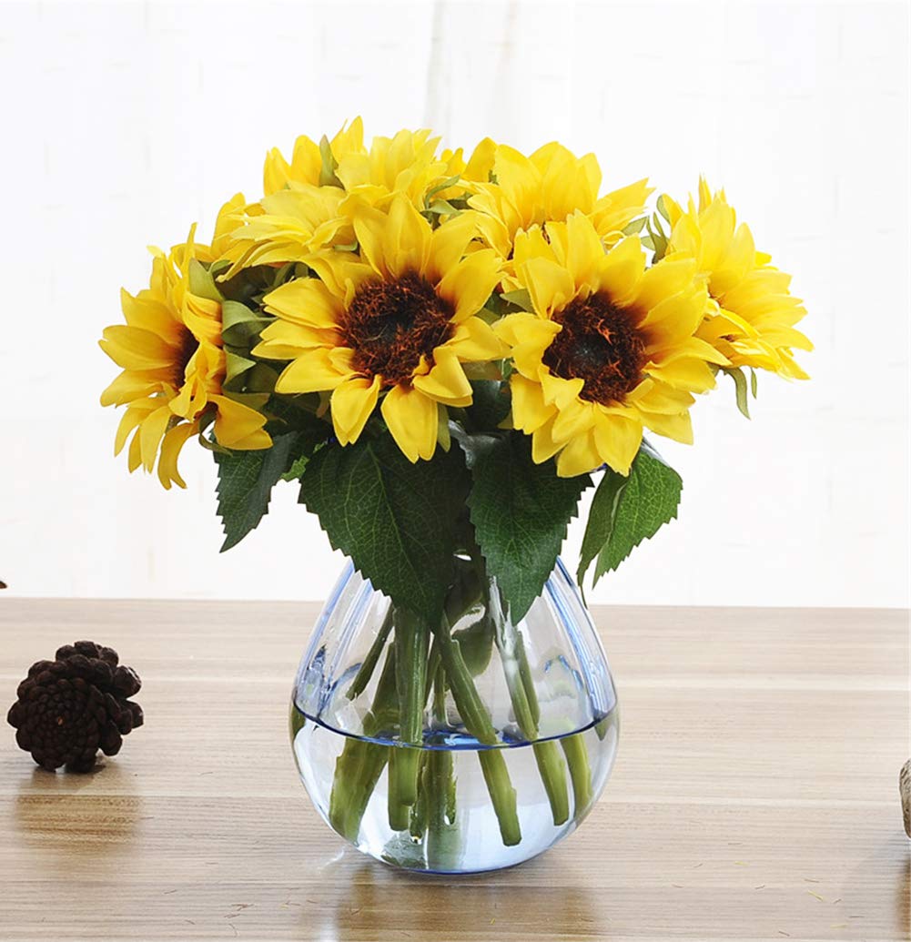 Gumolutin 6 Pcs Artificial Sunflower Bouquet for Wedding Bouquet, Home Kitchen, Ground Garden, Wedding Decoration
