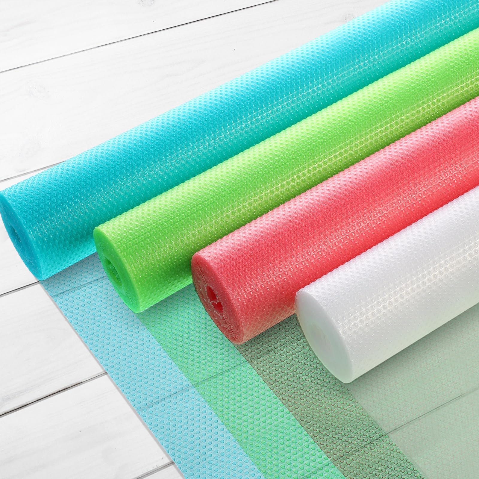Gejoy 4 Roll Shelf Liners for Kitchen Cabinets 15.7 Inch x 16.4 ft Non Adhesive Cabinet Drawer Liners Non Slip Waterproof Refrigerator Liners for Shelves Washable Cupboard Liner for Dresser Bathroom