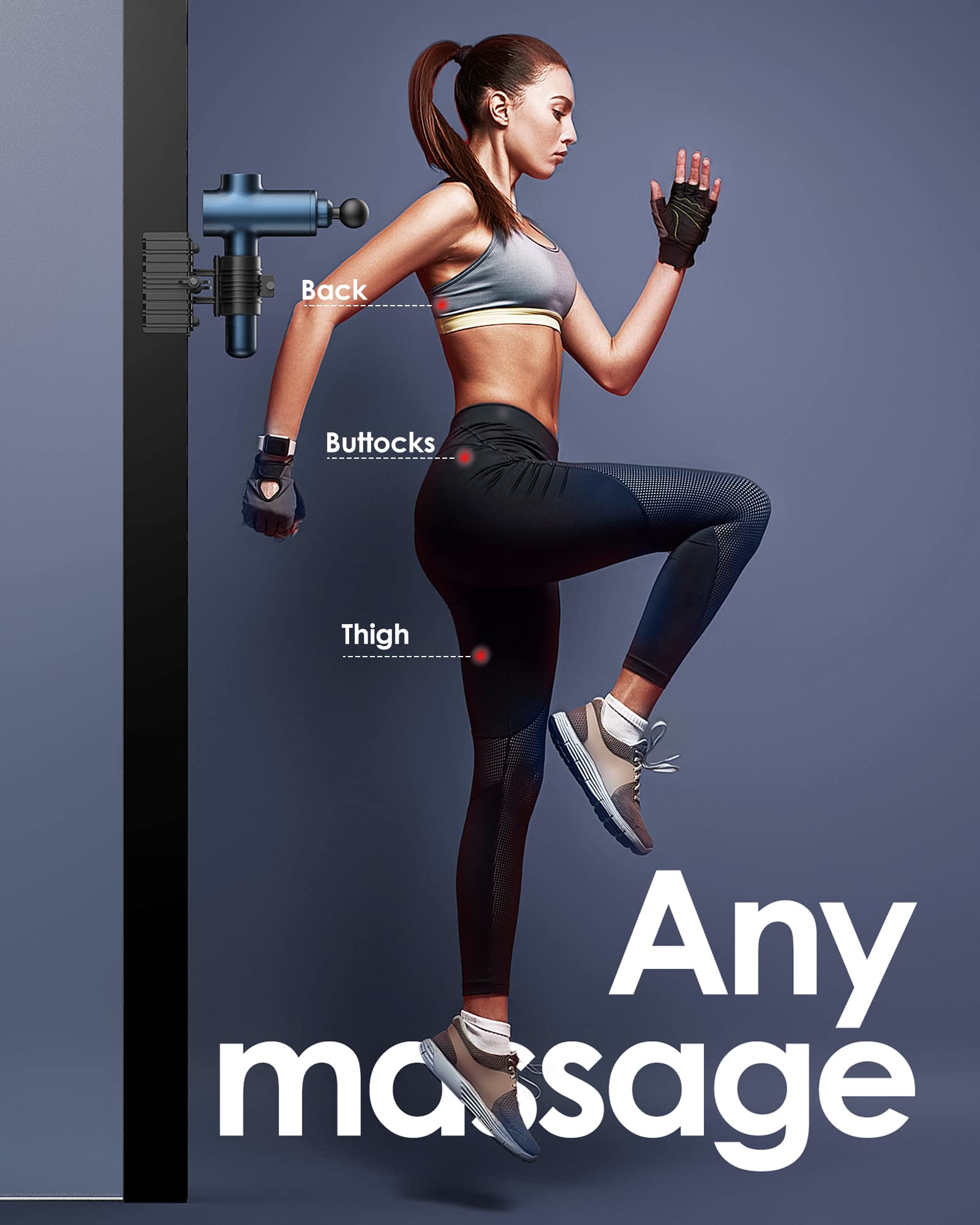 JOJOSEE Massage Gun Holder for Back, Hands Free Percussion Muscle for Self Massage, Compatible with Most Design for Massage Hard-to-Reach Area Holder ONLY