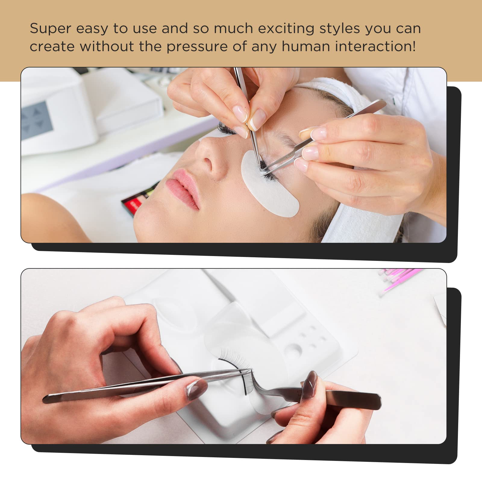 LASHVIEW Eyelash Practice Kit Eyelash Extension Kit for Beginners with Everything, Lash Practice Kit Include Eyelash Individual Lashes Glue Tweezers and Training Lashes