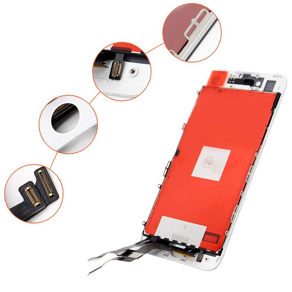 for iPhone 8 Plus Screen Replacement White 5.5 inch,YOXINTA 3D Touch LCD Screen Digitizer Replacement Frame Display Assembly Set with Repair Tool Kit (iPhone 8 Plus Screen, White)