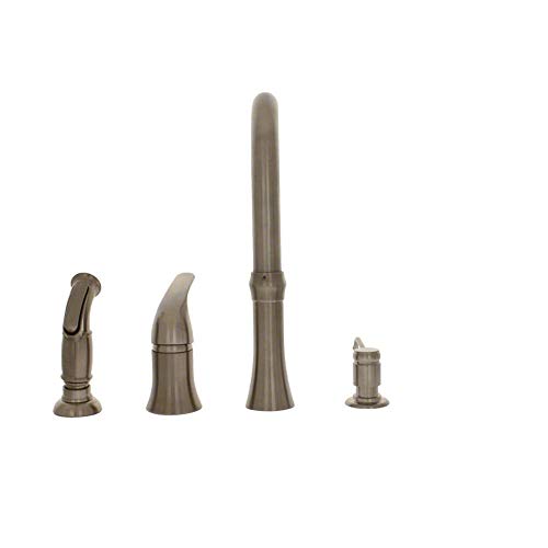MR Direct 710-bn Brushed Nickel 4-Hole Single-Handle Standard Kitchen Faucet with Side Spray and Soap Dispenser