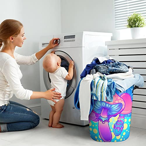 Magic Colorful Mushroom Large Laundry Hamper Foldable Laundry Basket Durable Storage Basket Toy Organizer