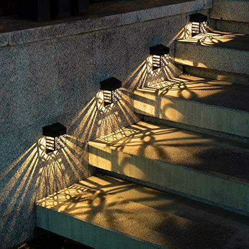 SOLPEX Solar Fence Lights, Solar Deck Lights 8 Pack, LED Waterproof Outdoor Wall Lights, Christmas Halloween Decoration forDeck, Patio, Stairs, Yard, Steps, Wall, Path & Driveway