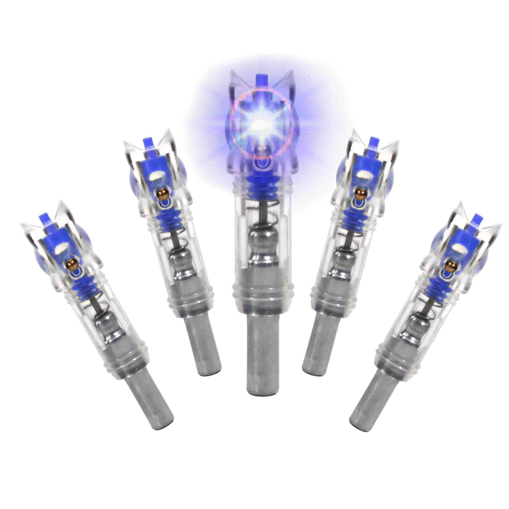 Hosolee 10PCS Lighted Nocks ID 7.62mm/.300inch Automatic Activated Crossbow Bolts Nocks for Archery Target Hunting (Solid Blue)