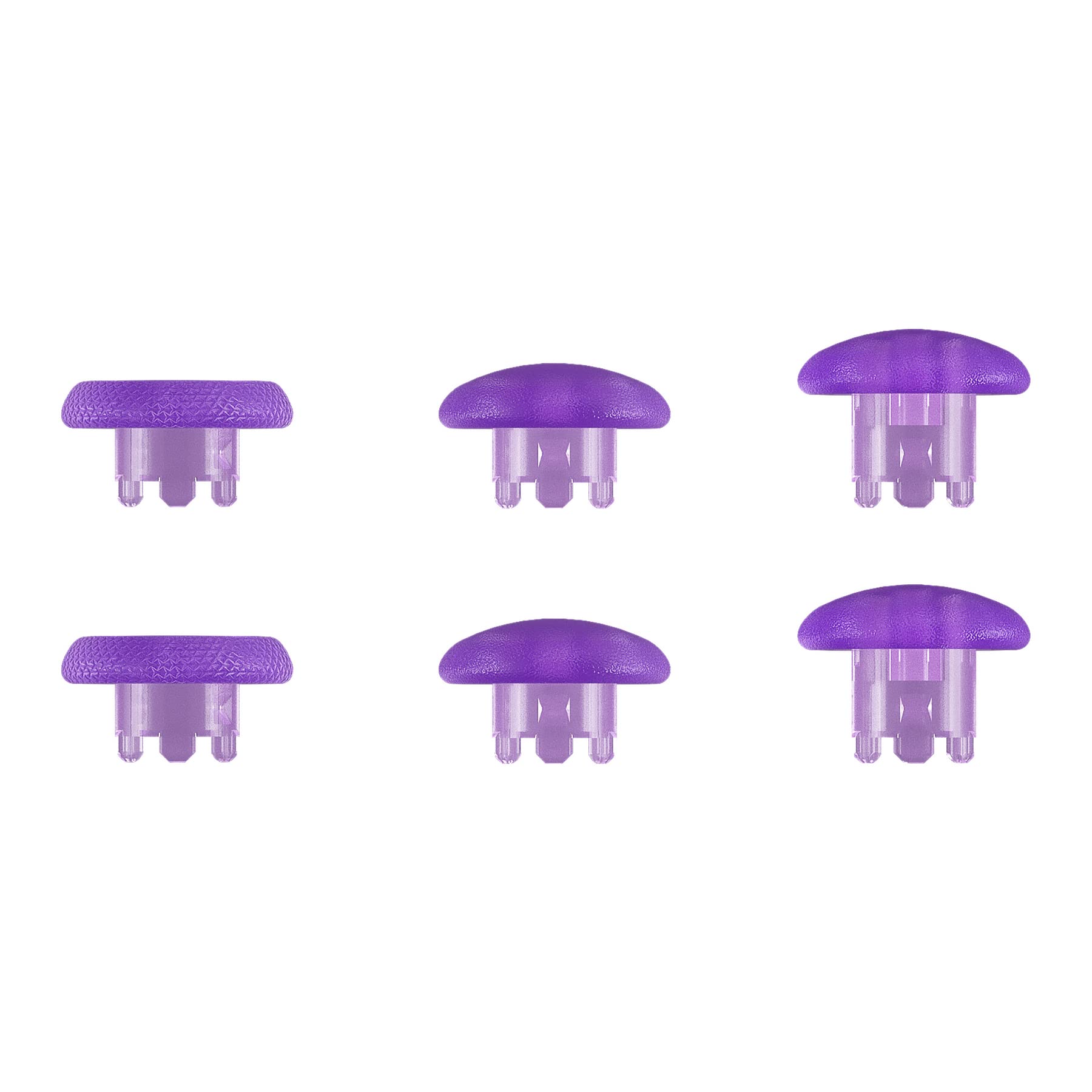 eXtremeRate Clear Atomic Purple Replacement Swappable Thumbsticks for PS5 Edge Controller, Interchangeable Analog Stick Joystick Caps for PS5 Edge Controller - Without Controller & Thumbsticks Base