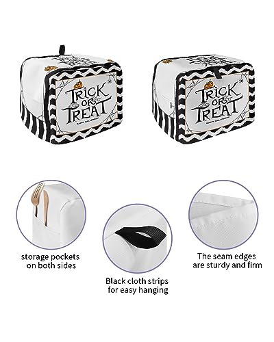 Toaster Dust Cover 2 Slice, Halloween Pumpkin Cobweb Black Ripple Bread Maker Cover Toasters Covers for Fingerprint Protector Washable Kitchen Small Appliance Cover 12x11x8in
