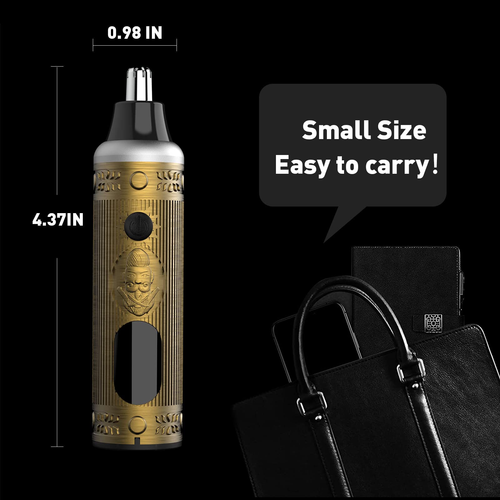 Lanumi Unisex Nose Hair Trimmer, Rechargeable, LCD Display, Precision Trim, For Men and Women
