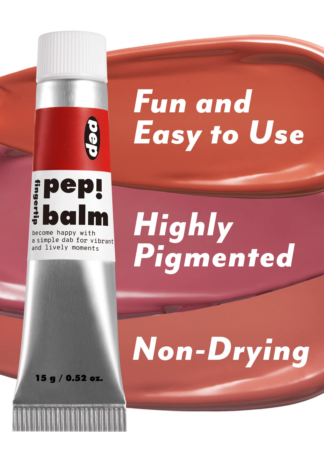 I'M MEME Multi-use Lip and Cheek Tint - Pep! Balm | Wtih Shea Butter, Gift, Liquid Blush and Lip Paint, Travel-Friendly, 003 Pause, 0.52 Oz