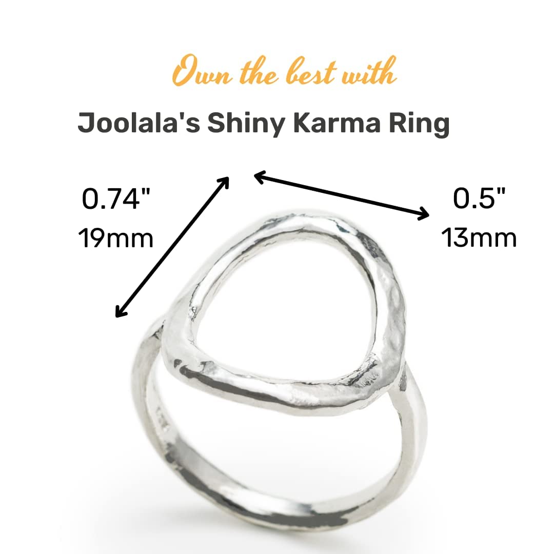 Joolala 925 Sterling Silver Karma Open Circle Round Ring Women’s Ring Elegant and Stylish – Minimalistic Oxidized Finish – Ideal Everyday, Casual, Promise Ring, Anniversary (9)