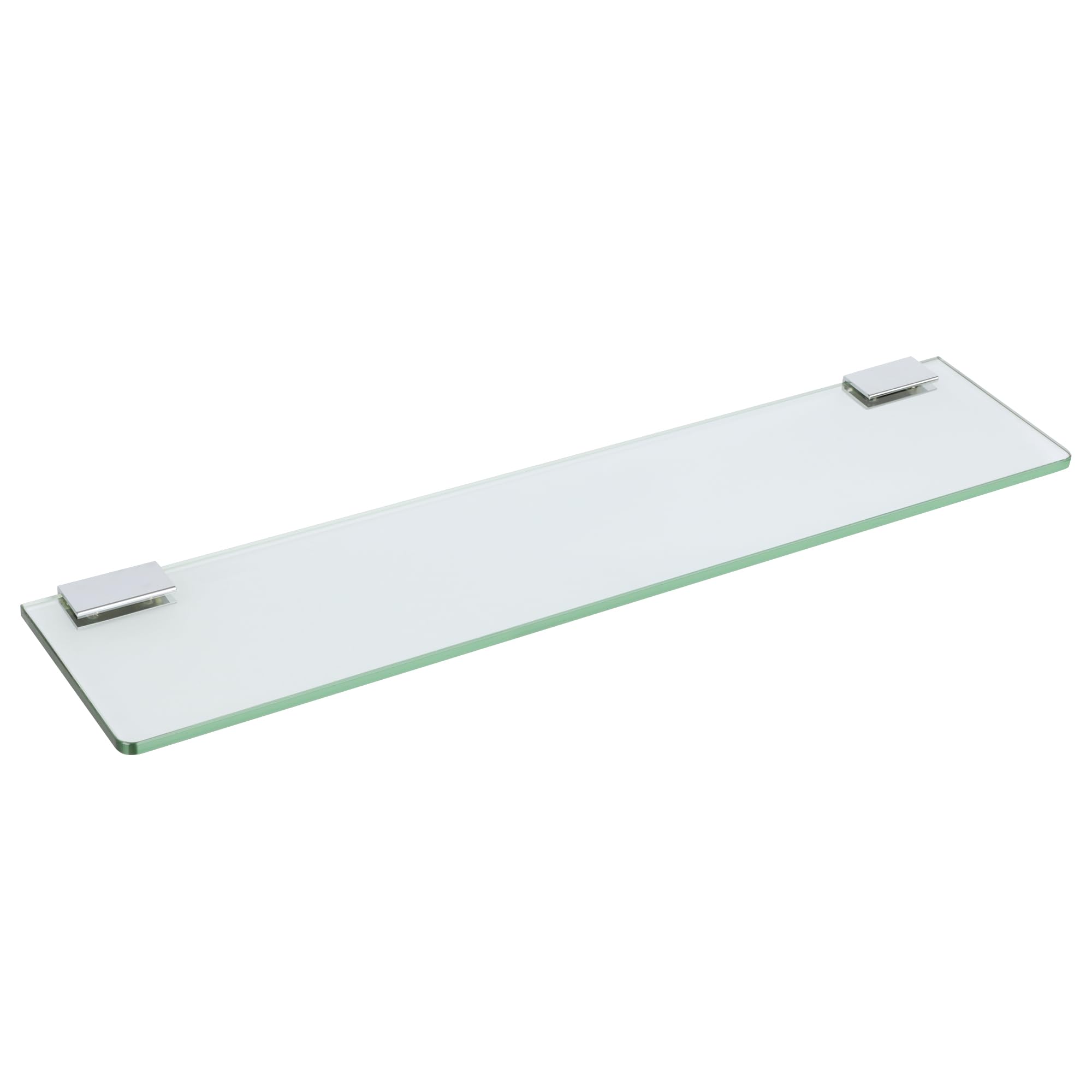 SAYAYO Glass Shelf for Bathroom, 1/3 Inch Thicken Tempered Floating Glass Shelves 24 Inch with Stainless Steel Brackets, 1 Pack, Clear