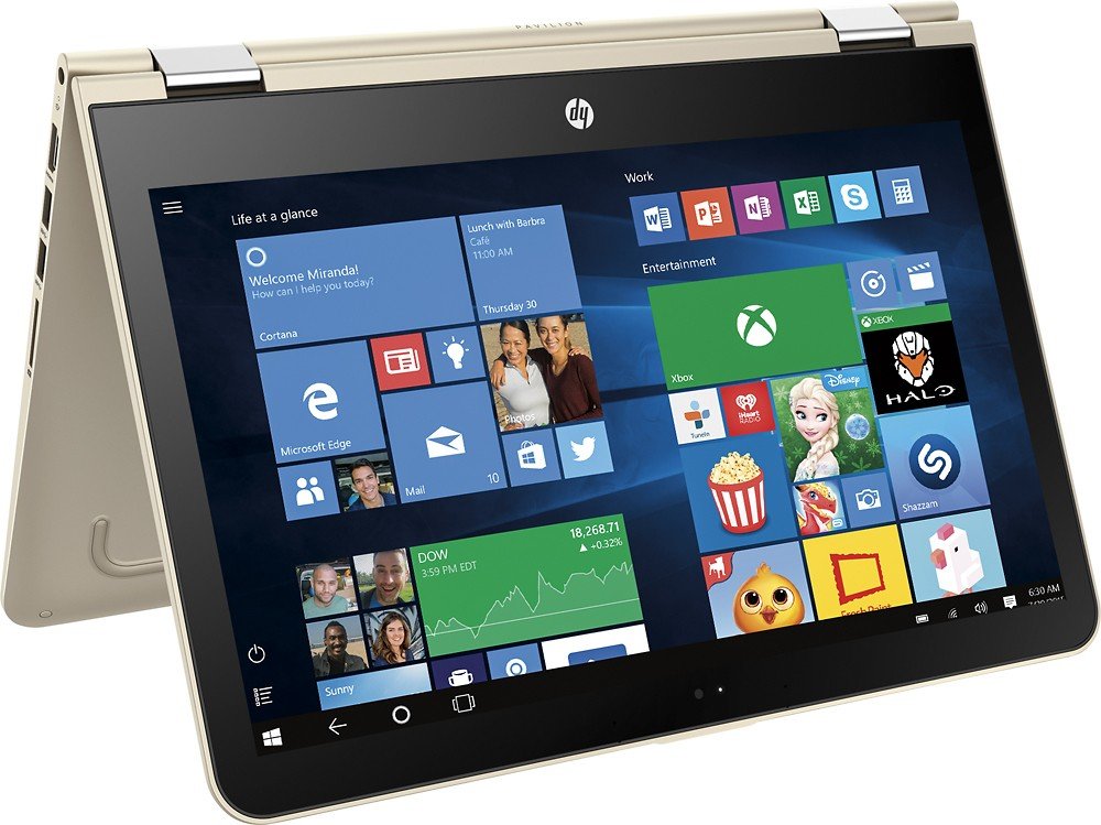 HP 2016 X360 Touchscreen 13.3-inch FHD 1920 x 1080 2-in-1 Convertible Laptop (Intel Core i5-6200U, 8GB RAM, 128GB SSD, HDMI, IPS, Backlit Keyboard, Bluetooth, 802.11ac, Win10- Modern Gold)