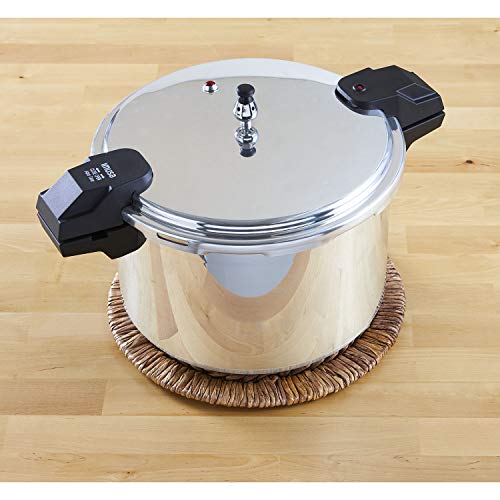 IMUSA USA A417-80807 16Qt Jumbo Stovetop Pressure Cooker with Regulator and Side Handles, Silver