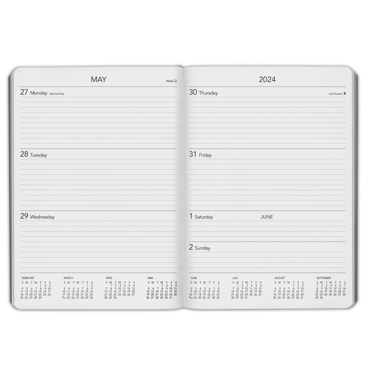 Harbor Desk Weekly Planner 2024 - Metallic Rose Gold - 8x5.5"