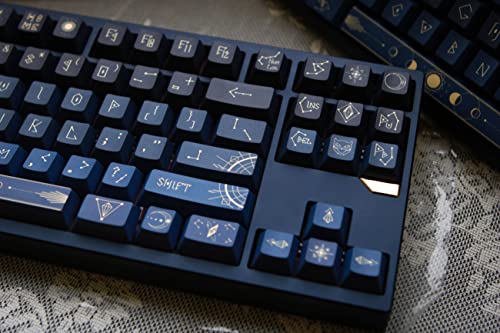 TRUSYO PBT Keycaps 145 Set for Star Spectrum, Five-Sided Thermal Sublimation, Original Height,61/87/98/104/108 Keys Suitable for Mechanical Keyboard(Keyboard not Included)