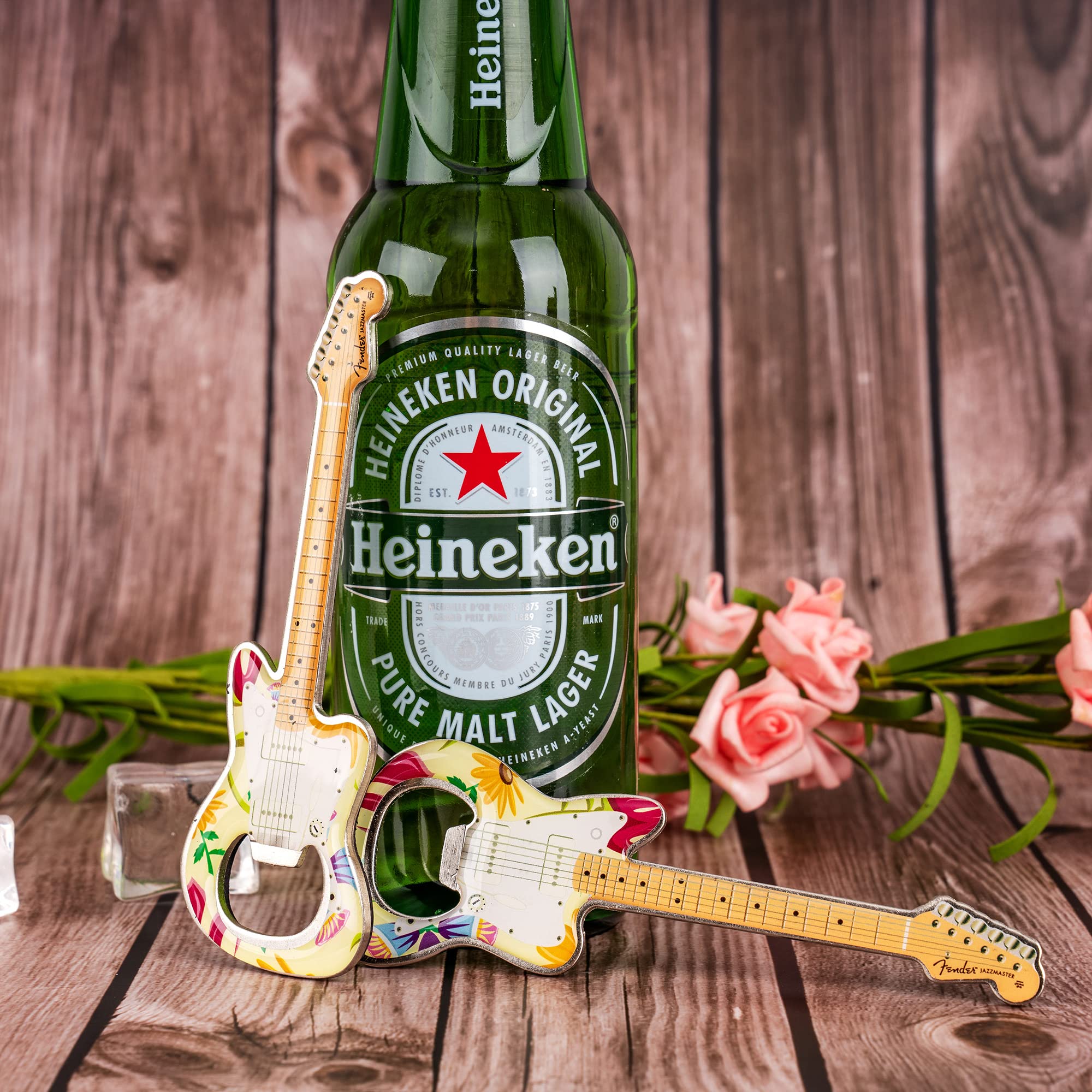 LanHong 2 Piece/Set Bottle Opener Beer Bottle Openers Guitar Shaped Bottle Opener Guitar Gift Kitchen Gadgets for Drinkers Music Guitar Lover