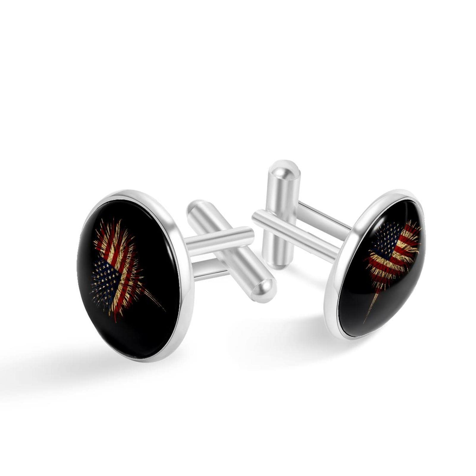 Independence Day American Flag, Cufflinks and Studs Set for Tuxedo Shirts Business Wedding