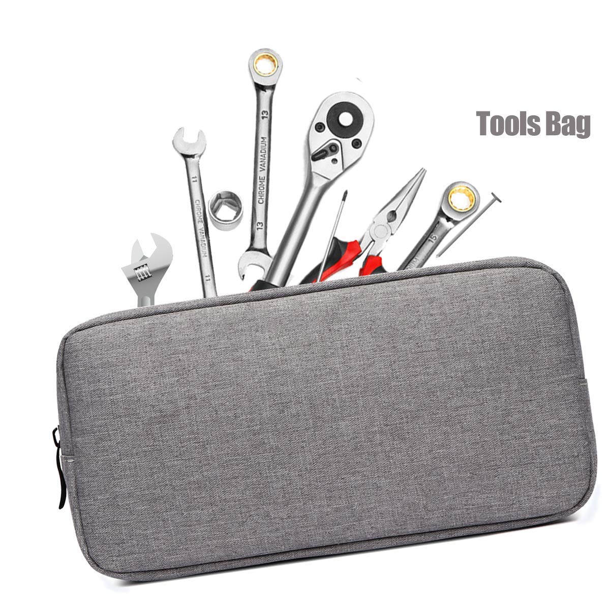 JBOS Electronic Organizer, Travel Cable Organizer Bag Tech Organizer Pouch Electronic Accessories Carry Case Portable Waterproof Storage Bag for Cable, Charger, Phone, Earphone (Medium, Grey)