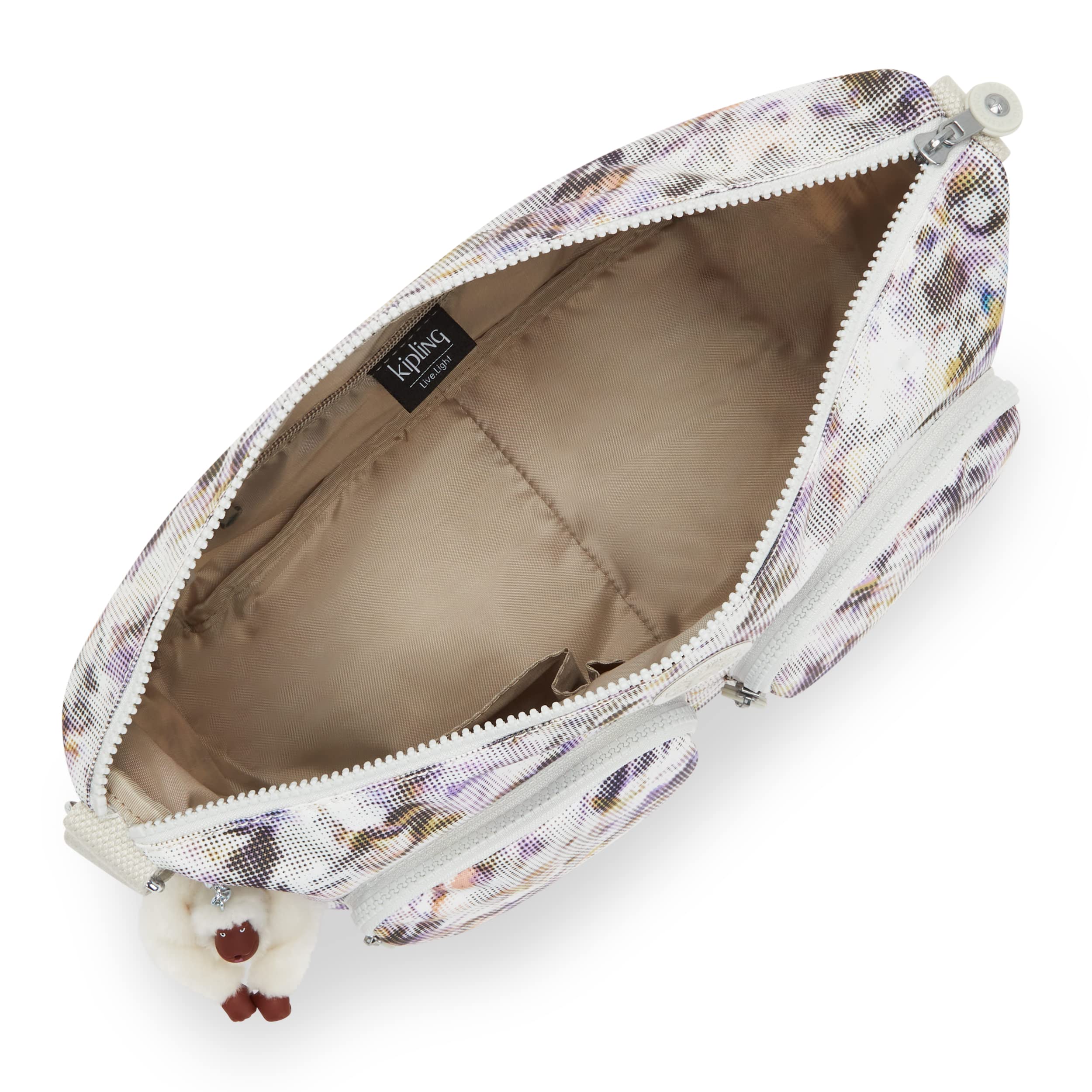 Kipling Womens Women's Sidney Bag, Organize Accessories, Two Front Zip Pockets, Adjustable Strap, Nylon Crossbody Bag, Prairie Wind Light, 13.5 L x 10 H 6 D US