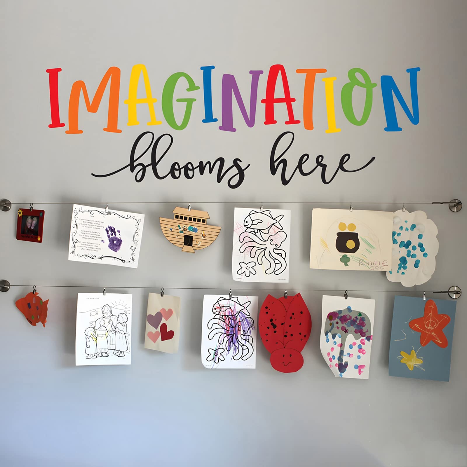 Imagination Blooms Here Decal, Classroom Decor, Children Bedroom or Playroom Wall Art