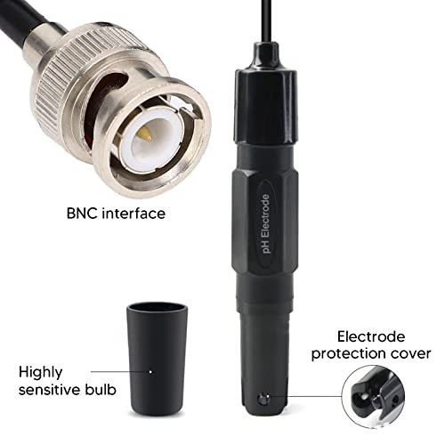PH Probe Sensor, 0.00-14.00 PH Lightweight Professional PH Electrode Accurate Measurement for Swimming Pool (1.2m)