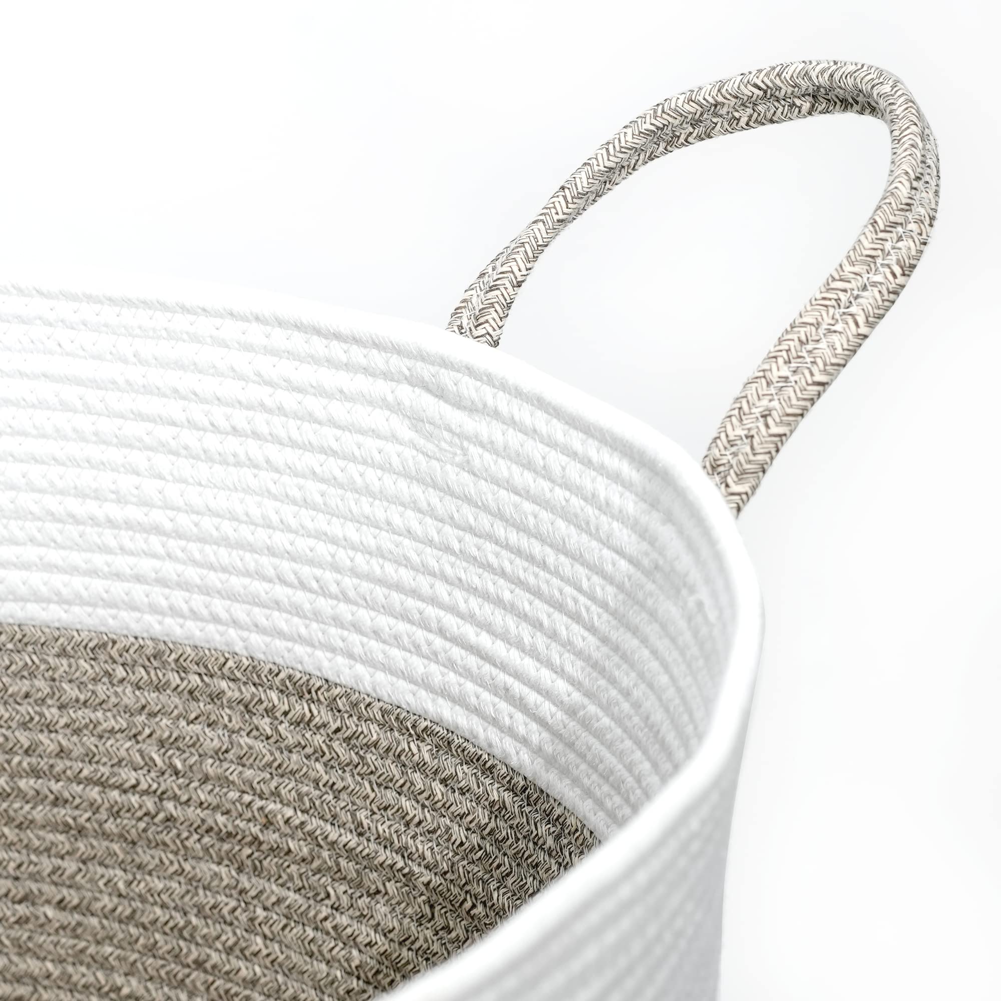 Laundry Basket Organizer, Toy Storage for Nursery 20''x20''x13.4'' Clothes Basket for Kids, Soft Cotton Woven Clothes Storage Bin Large Laundry Hamper for Blankets