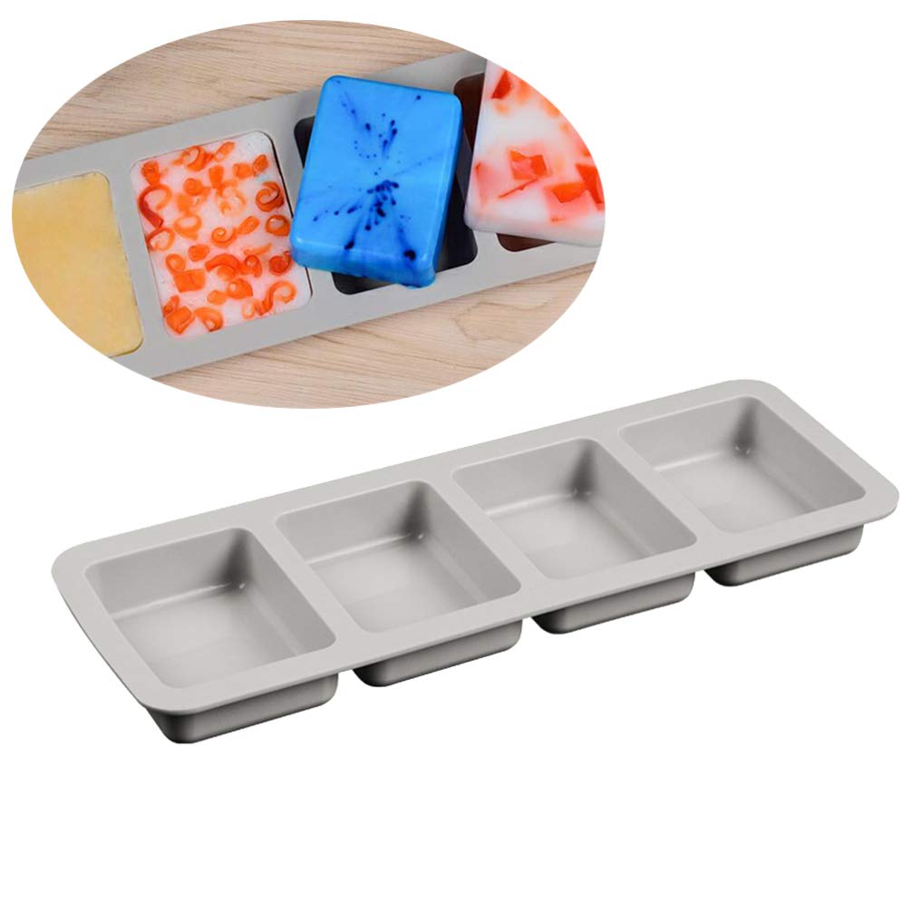 FOMIYES Cookie Stencils Candy Silicone Candle Molds Soap Massage Silicone Fudge Molds Massage Soap 4-Cavity Cake Baking Massage Stick Cake Suite 3D Soap Box