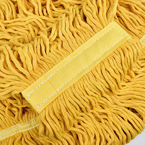 Mop Heads Replacements, 3 Pack Heavy Duty Commercial Cotton String Mops Refills, 14 Inch Wet Mop Headband Looped End String Head Refill for Home Industrial Floor Cleaning, Reusable Dirt Hair Sweeper