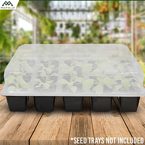 Mopalo 5 Pack of 3.5" Extra Strength 10x20 Humidity Domes for 1020 Trays - Clear Plastic Propagation Domes Fit Most Standard 10x20 Seedling Trays - Germination Trays are NOT IncludedâŚ