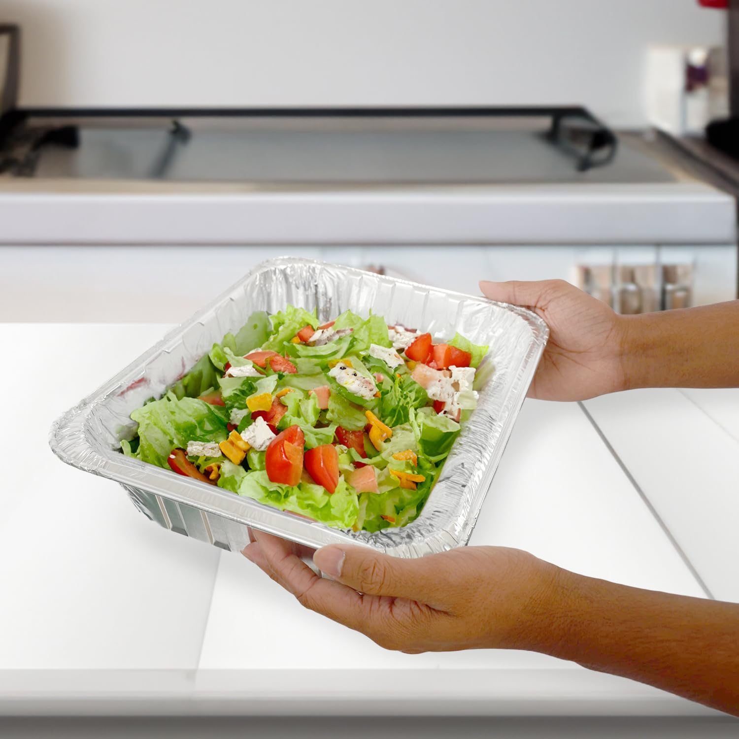 Shah Foil Aluminum Pans Half Size Deep (10 Pack), 9X13, Extra Heavy Duty Disposable Foil Pans For Baking, Roasting & Chafing, Steam Table Deep Tray. 42 gms/pc weight (10 pack) | Made in USA.