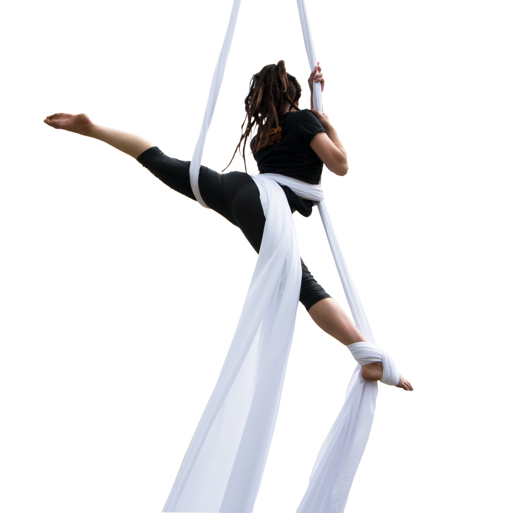 Firetoys Professional Aerial Silks Fabric/Tissues, Medium Stretch Silk WLL 128kg (Red, 12 Metre)