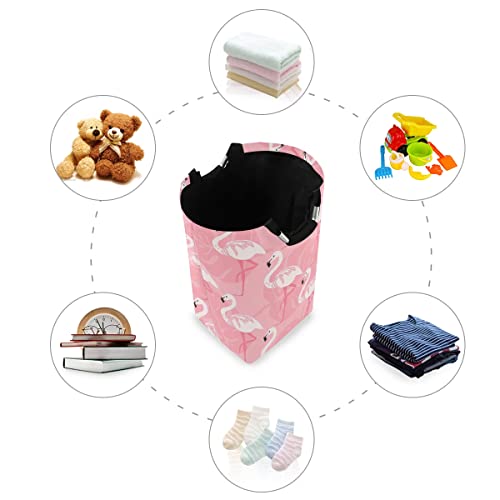 xigua Flamingo Laundry Hamper with Handle Collapsible Laundry Basket Freestanding Clothes Hamper Storage Basket for Toys Clothes Organizer