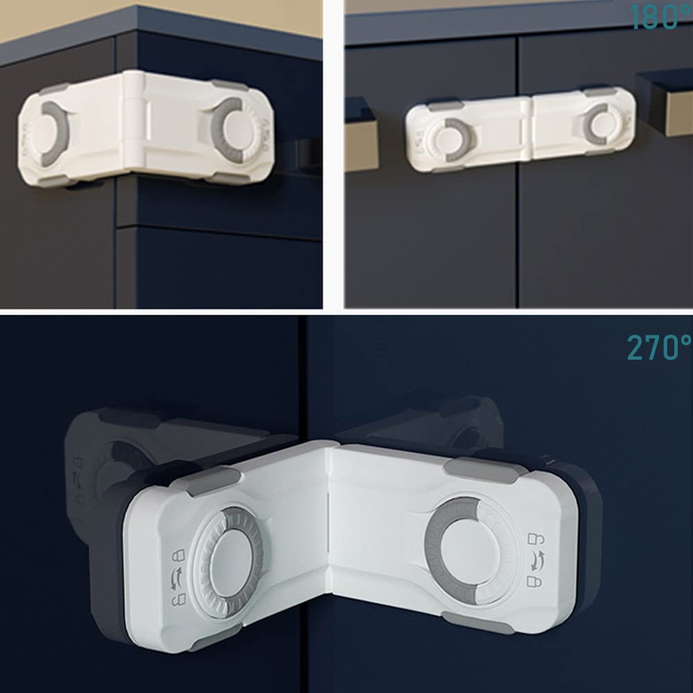 Improved Child Safety Locks (2 Pack), Baby Proofing Oven Door Lock for Drawers, Cupboard, Oven, Fridge, Toilet, Double Lock Structure, No Drillin
