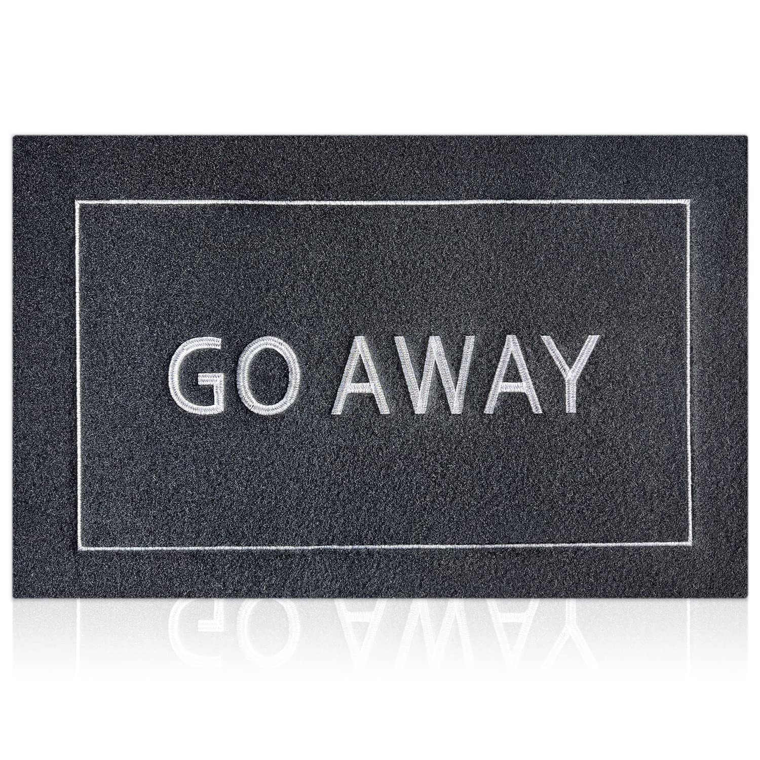 JJUUYOU Door Mat for Front Door Durable Welcome Mats Outdoor Indoor Non Slip Doormat Go Away Funny Rubber Door Decor for Home Farmhouse Patio