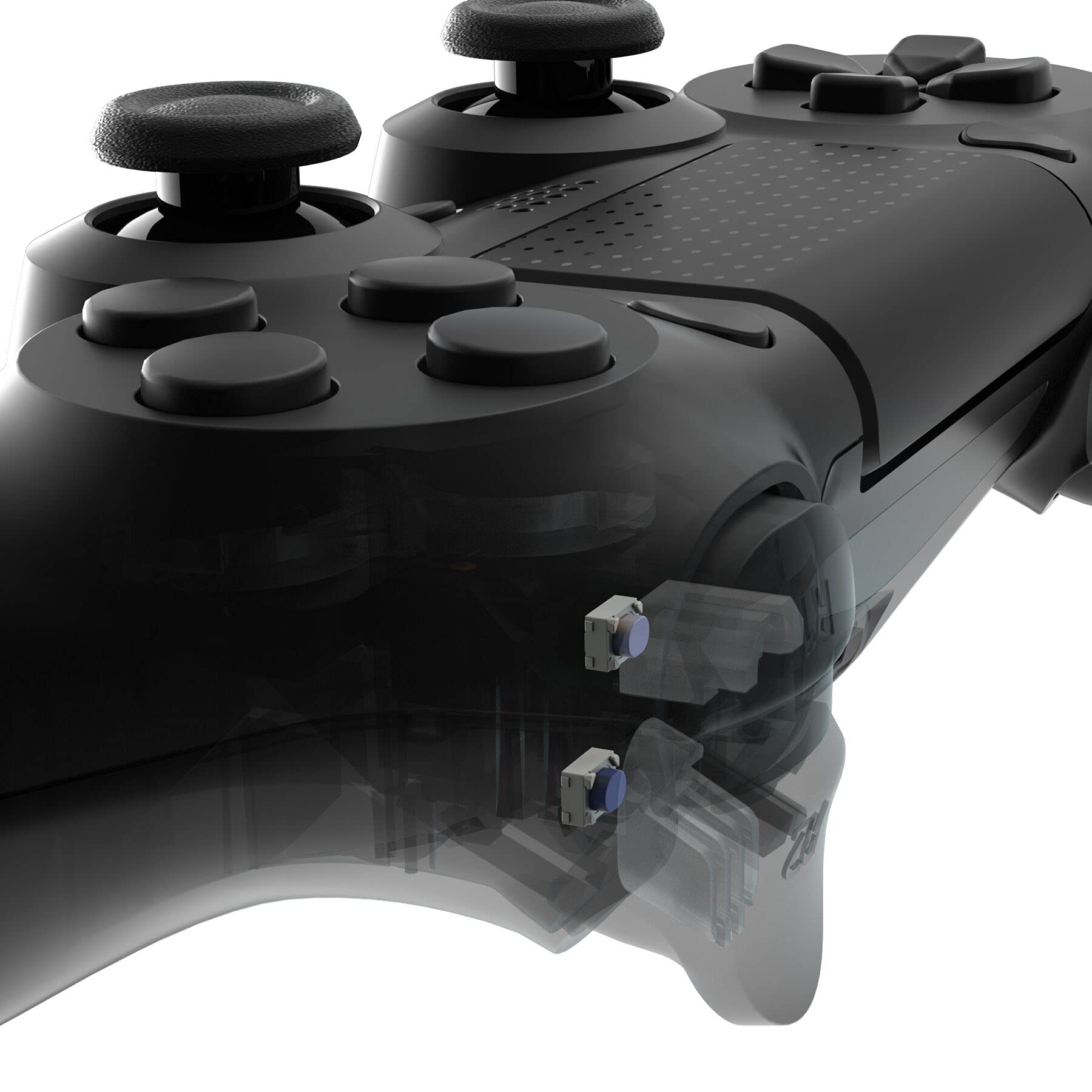 eXtremeRate Tactile Version Clicky Hair Trigger Kit for PS4 Controller Shoulder Buttons, Custom Tactile Bumper Trigger Buttons for PS4 Slim Pro Controller, Mouse Click Kit for PS4 Controller CUH-ZCT2