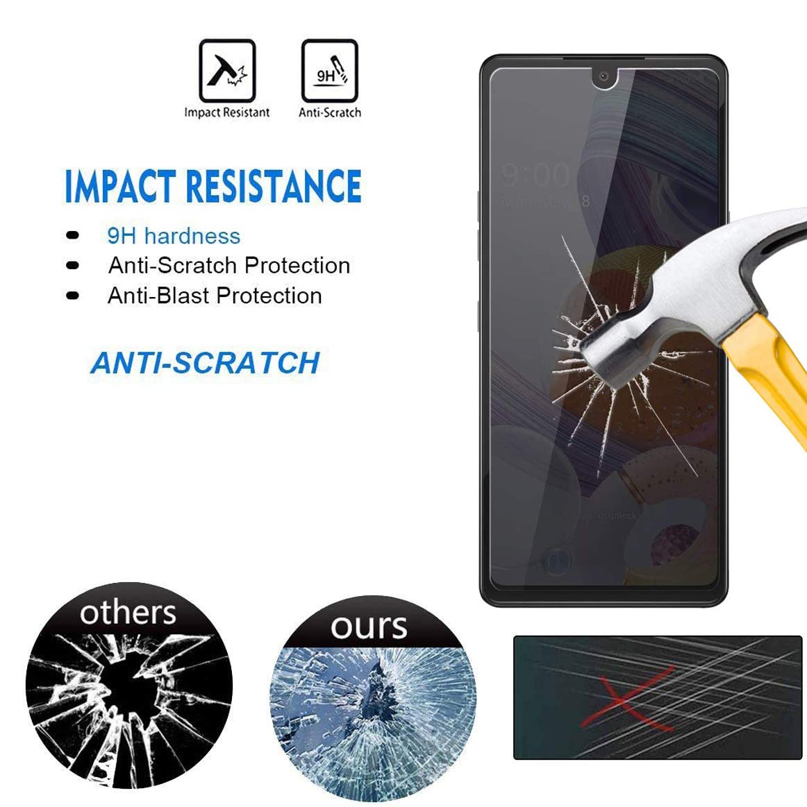 GLBLAUCK [2-Packs] Privacy Screen Protector for LG Stylo 6, Anti-Spy 9H Hardness Tempered Glass Screen Protectors for LG Stylo 6